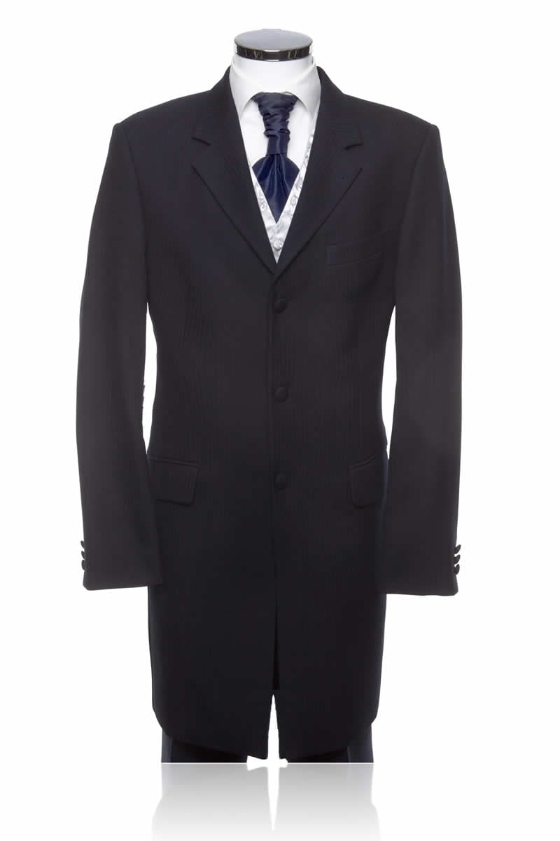 Navy Herringbone Prince Edward Jacket with Matching Trouser - Bond Brothers